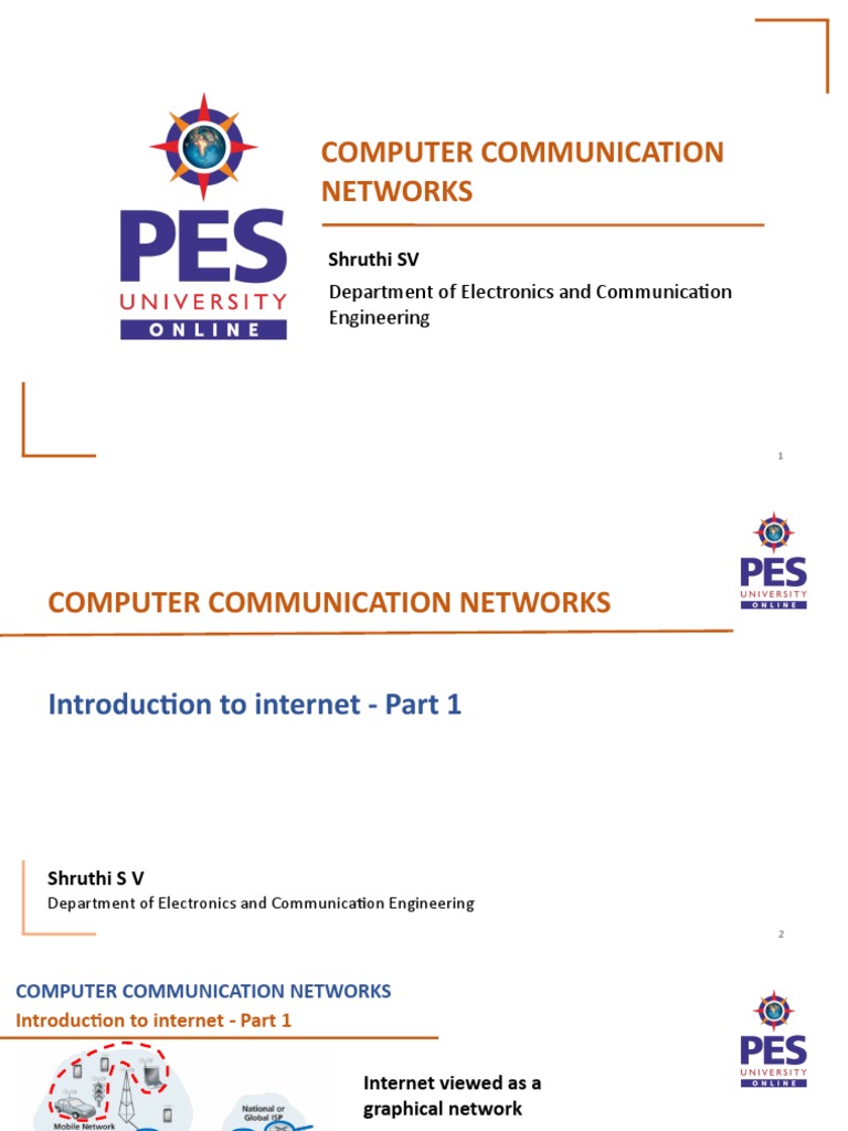 UE18EC351-CCN-Unit 1 - Class 1 | PDF | Internet Service Provider | Computer Network