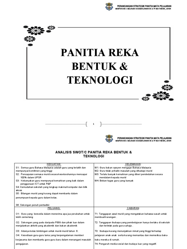 Pelan Strategik Panitia RBT 2021 | PDF