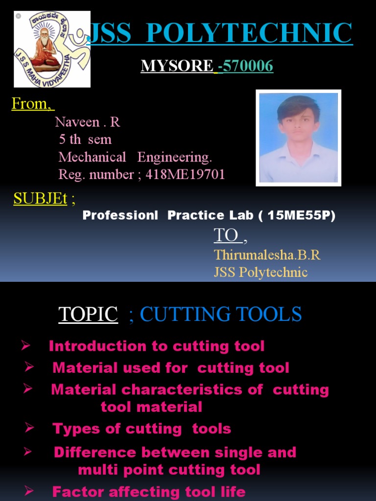 Jss Polytechnic: Mysore | PDF | Wear | Hardness