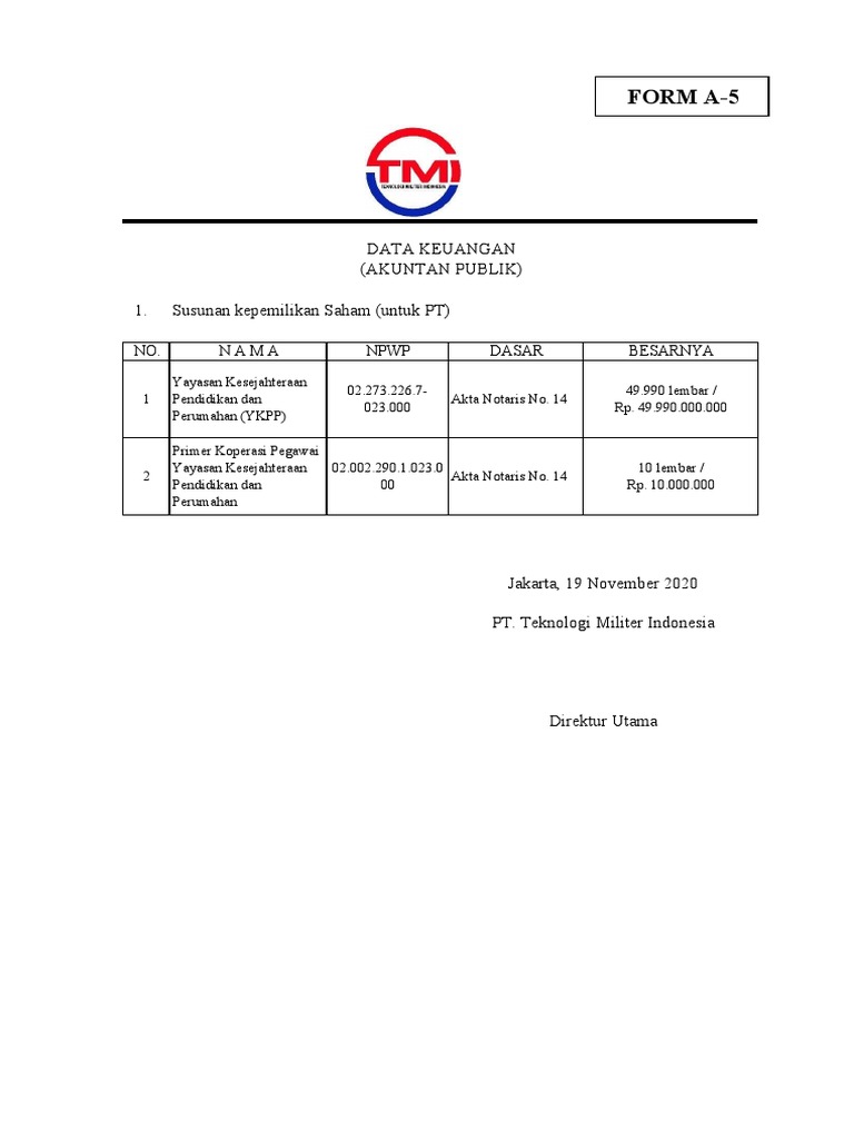 Form A5 | PDF