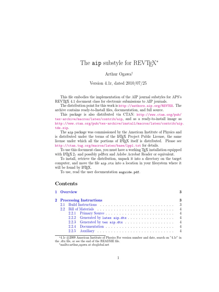 The Aip Substyle For REVTEX | PDF | Te X | Computer Programming