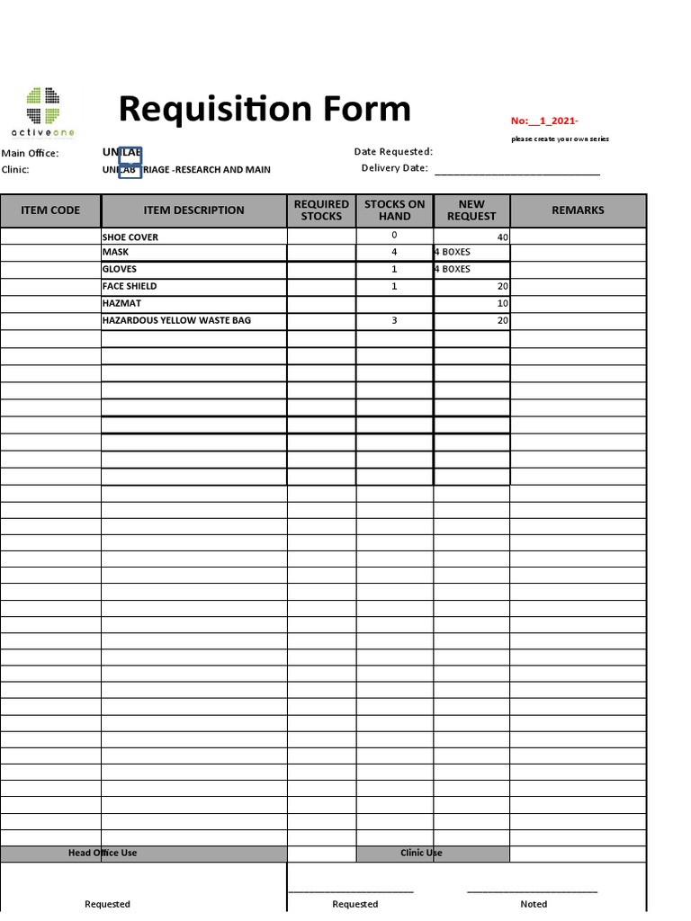 UNILAB Triage Requisition Form | PDF