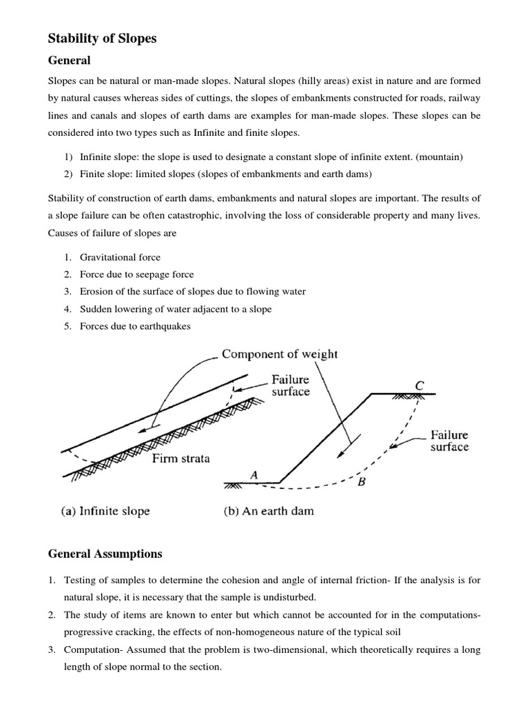 Infinite Slope Stability | PDF | Soil Mechanics | Civil Engineering