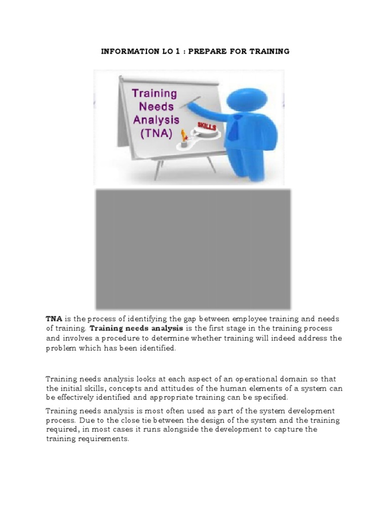 Lo 1 Prepare For Training | PDF | Competence (Human Resources) | Goal