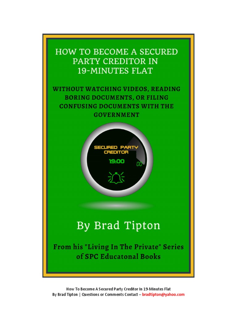 How To Become A Secured Party Creditor in 19 Minutes | PDF | Adam And ...