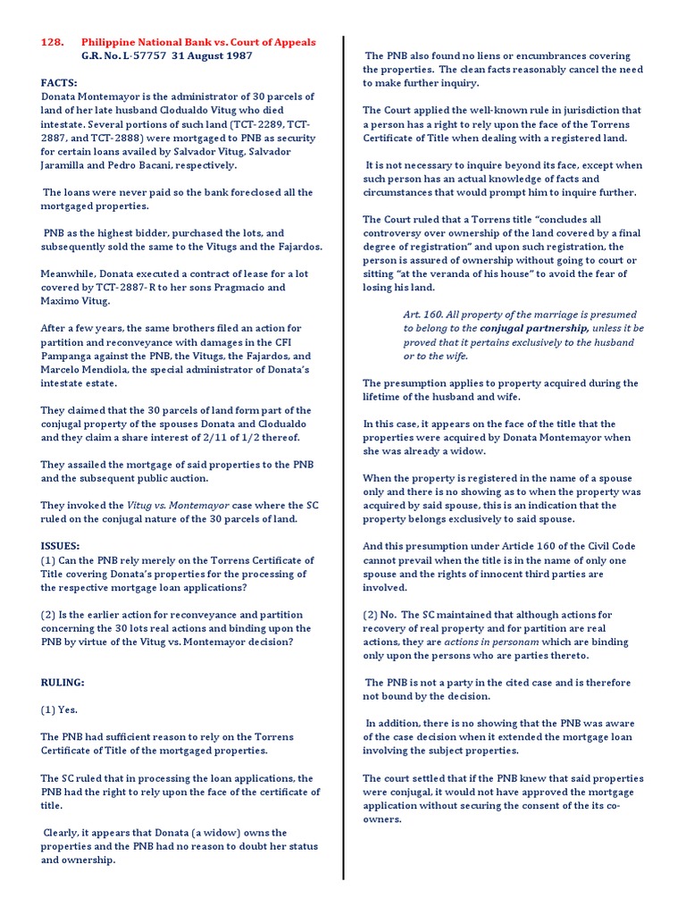 PNB Vs CA | PDF | Foreclosure | Mortgage Loan