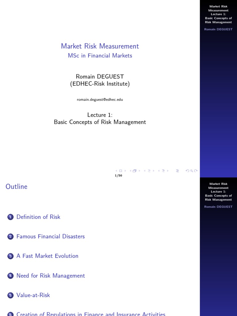 Market Risk Measurement: MSC in Financial Markets | PDF | Derivative ...