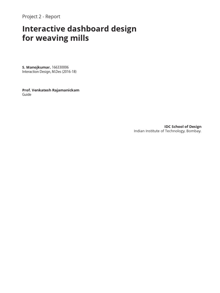 Dashboard Redesign For Textile Industry Monitoring | PDF | Loom | Weaving