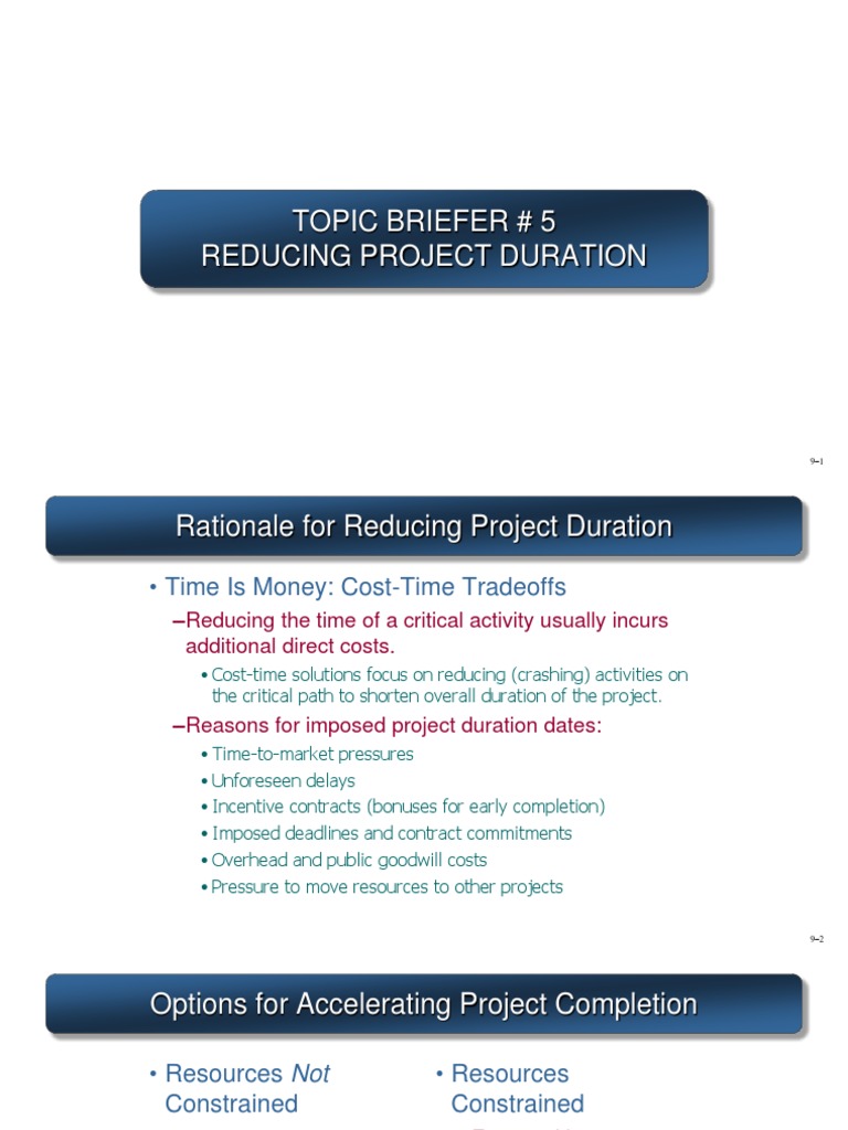 05-Reducing Project Duration | PDF | Outsourcing | Business
