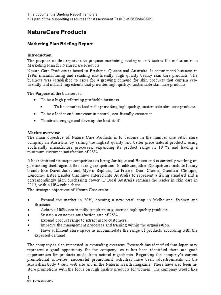 Briefing Report - Pradip Rawal | PDF | Marketing Strategy | Cosmetics