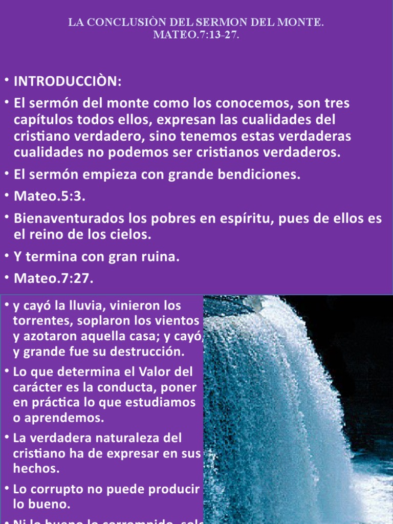 La Conclusion Del Sermon Del Monte. | PDF | Cristo (título) | Evangelio ...
