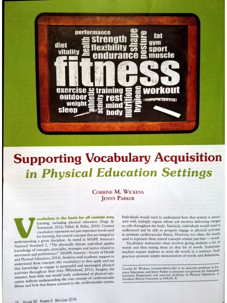 Supporting Vocabulary Acquisition in Physical Education Setting | PDF