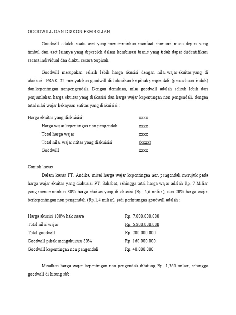 GOODWILL Lia Ada Contoh | PDF