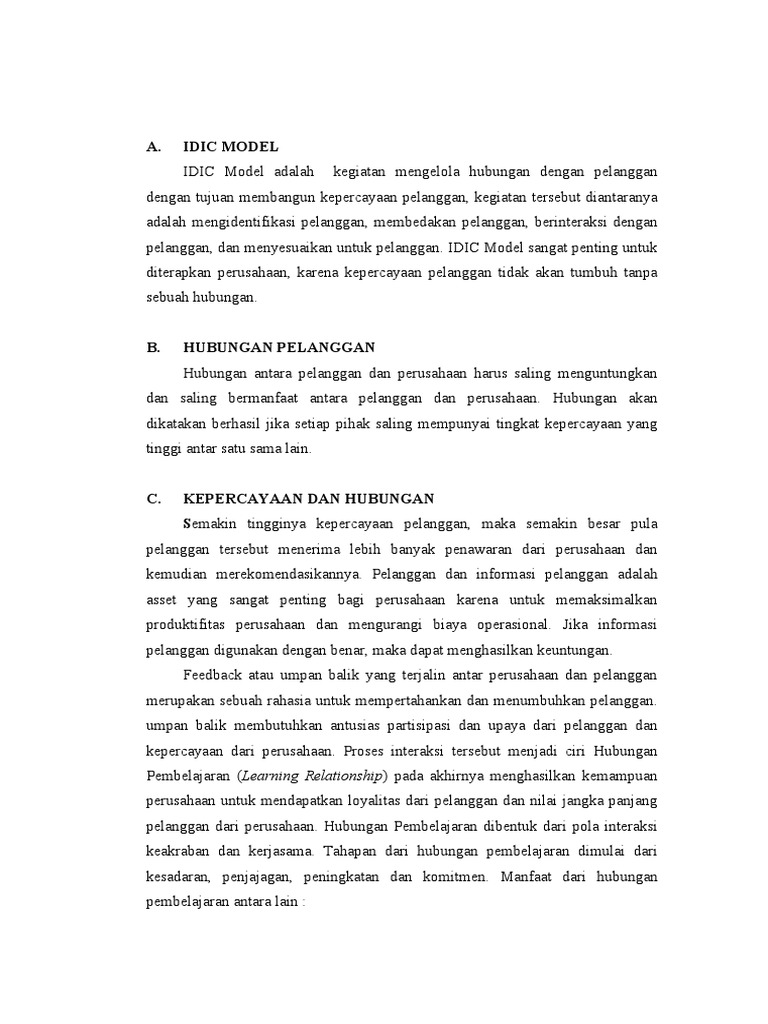 Idic Model CRM | PDF | Bisnis