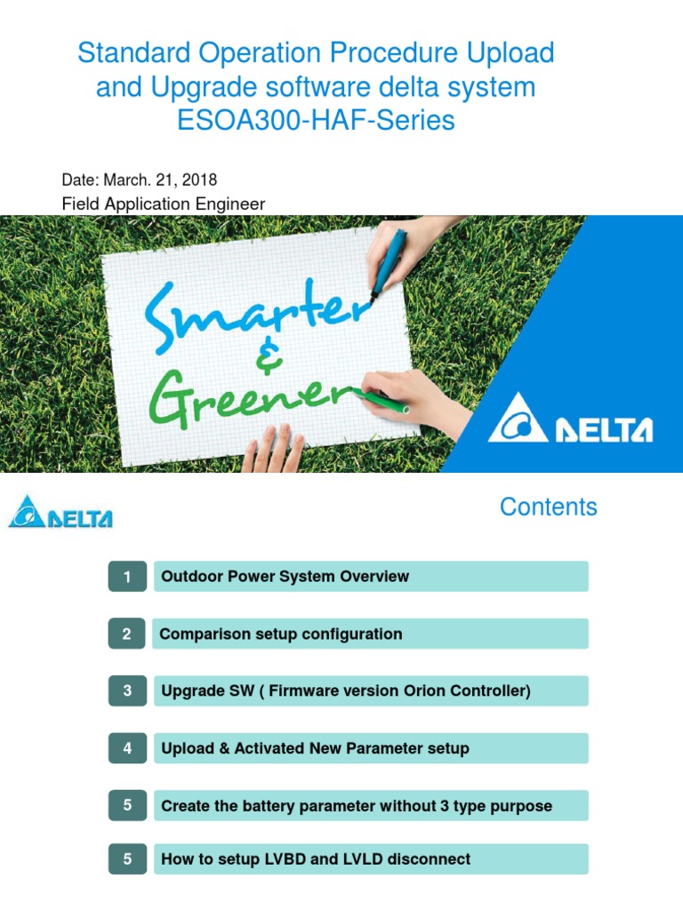 Standard Operation Procedure Upload and Upgrade Software Delta System ...