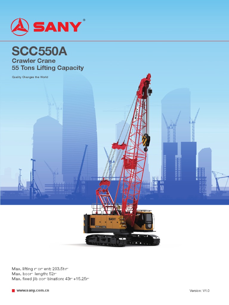 SWL 55t Crane Crawler | PDF | Crane (Machine) | Length