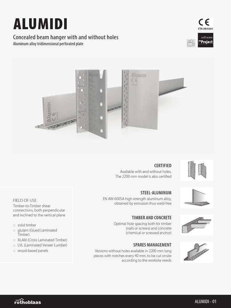 Alumidi: Concealed Beam Hanger With and Without Holes | PDF | Lumber ...