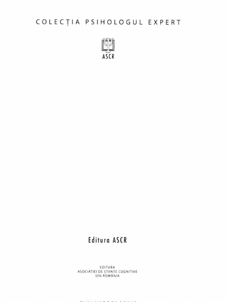 Terapia Centrata Pe Scheme Cognitive, Ed ASCAR | PDF