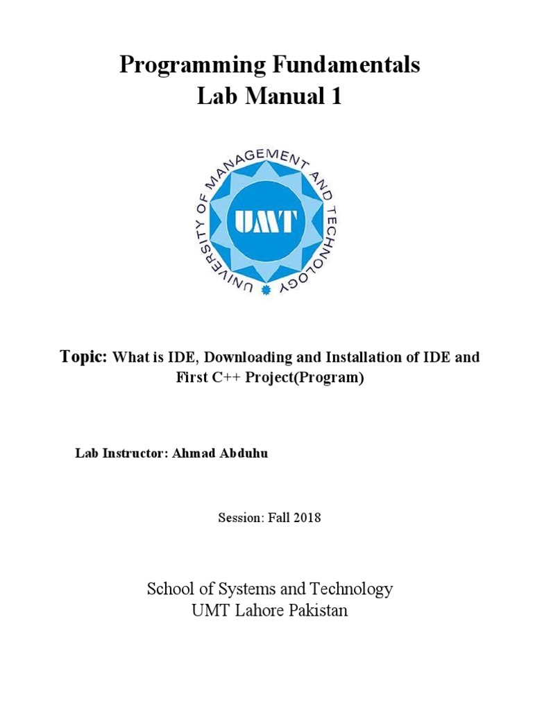 Programming Fundamentals Lab 01 (Understanding and Installation of IDE) | PDF | Integrated ...