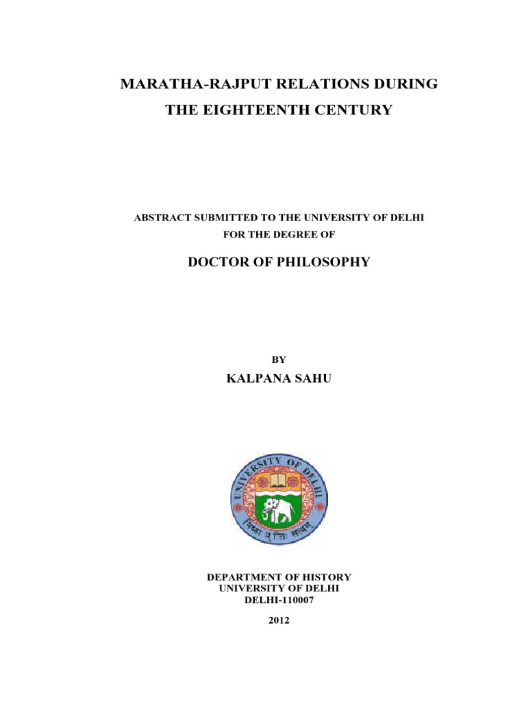 Maratha-Rajput Relations in the 18th Century | PDF | Mughal Empire ...