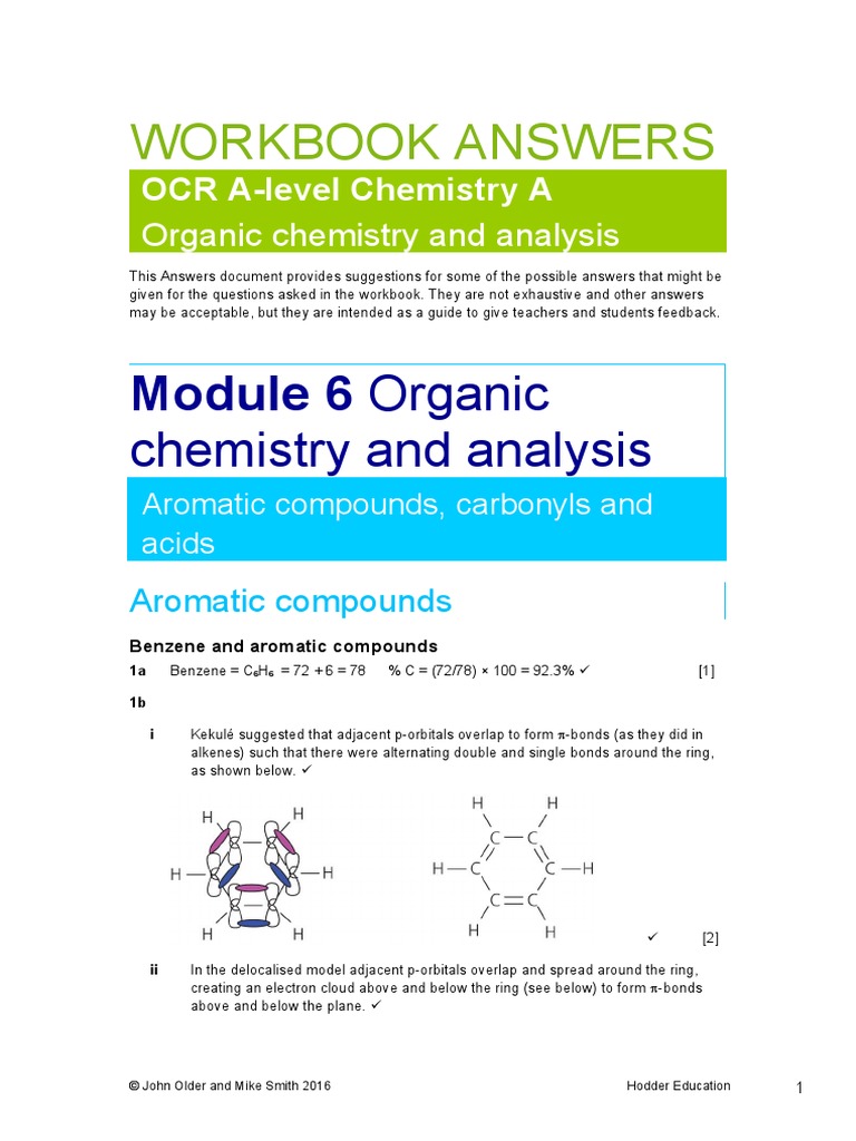 Chemistry OCR Organic Chem Analysis Workbook Answers | PDF | Proton ...
