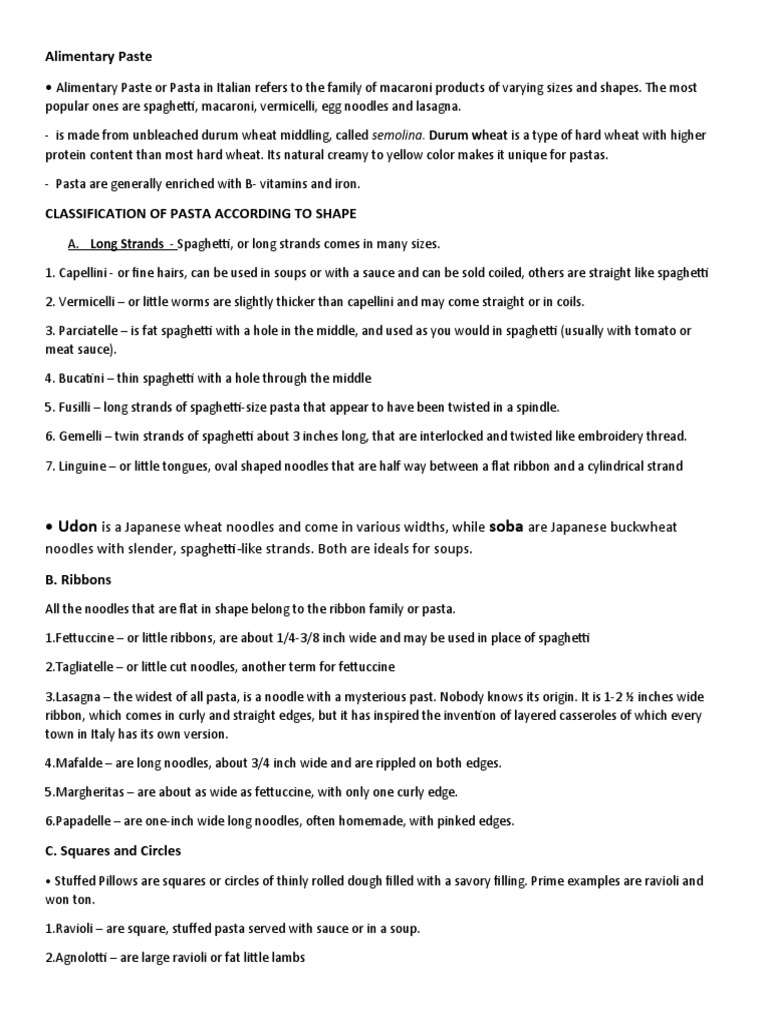 Alimentary Paste TLE 10 | PDF | Spaghetti | Pasta