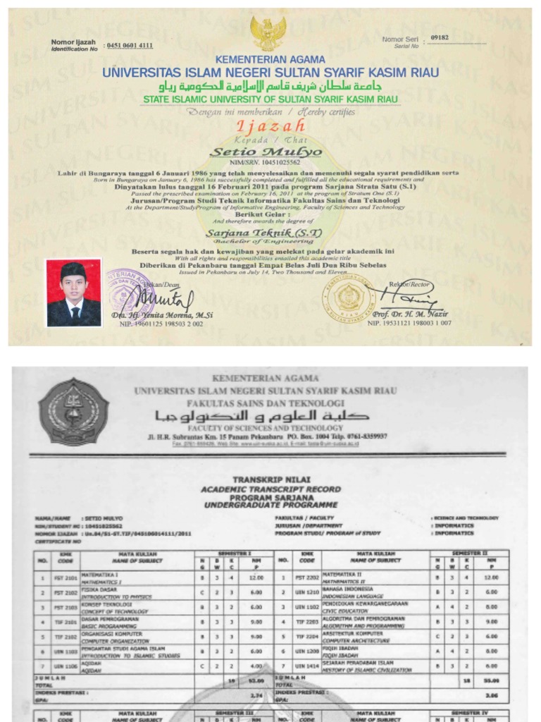 Ijazah Nilai Tio Eka | PDF