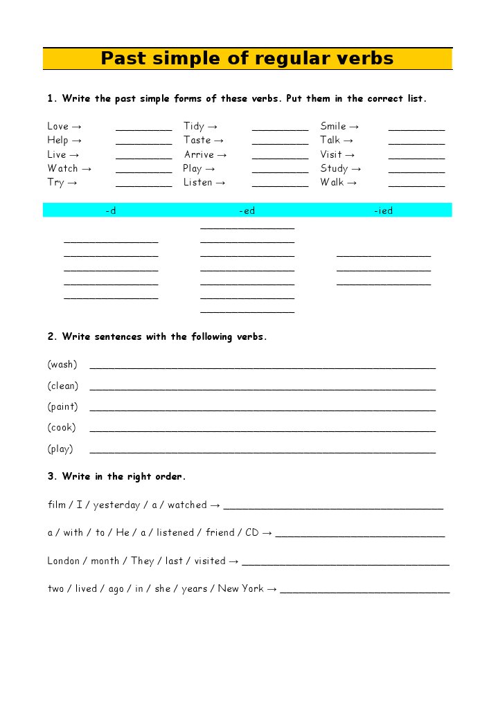 Past simple of regular verbs