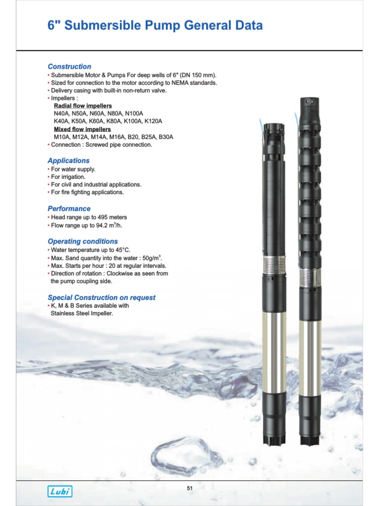 6-Inch-CI-50-Hz Lubi Pump | PDF | Pump | Hydraulics