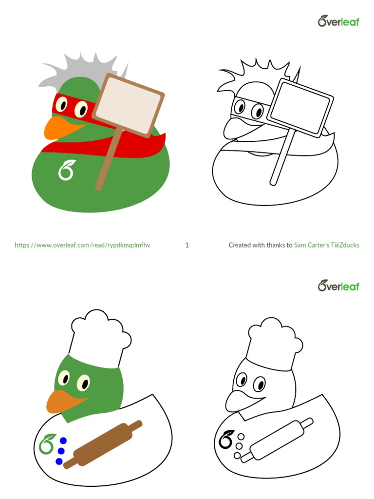 Sam Carter'S Tikzducks: 1 Created With Thanks To | PDF