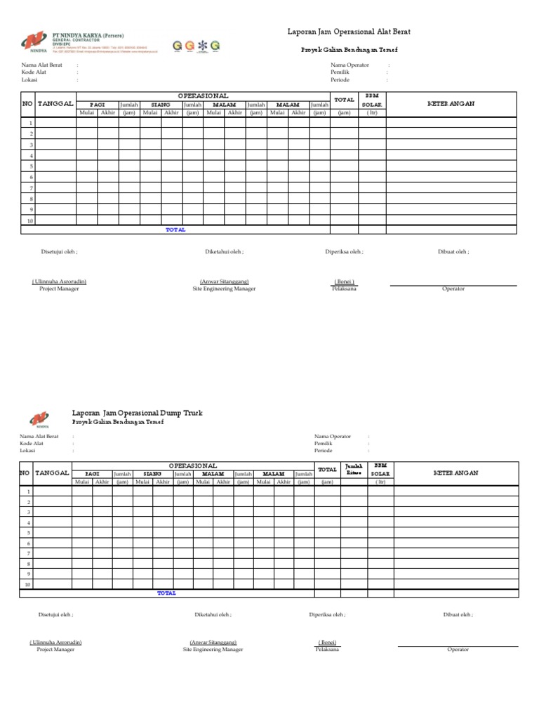 Time Sheet Alat Dan DT | PDF