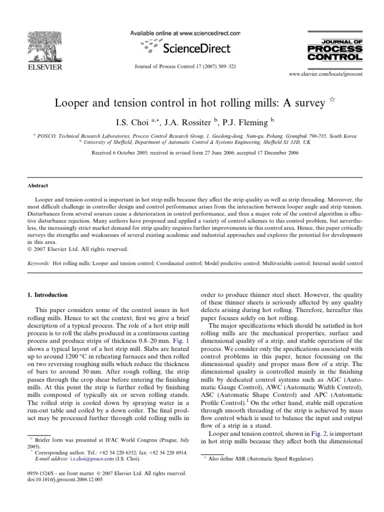 Looper-Tension Control 2 | PDF | Control Theory | Rolling (Metalworking)