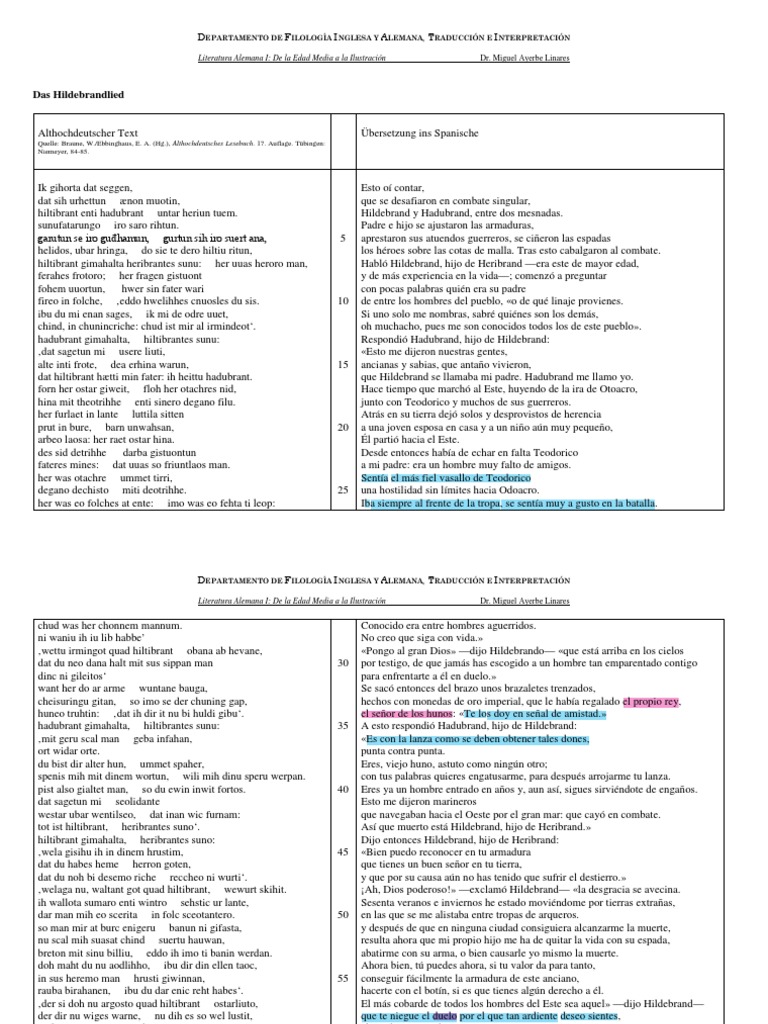 Das Hildebrandslied | PDF
