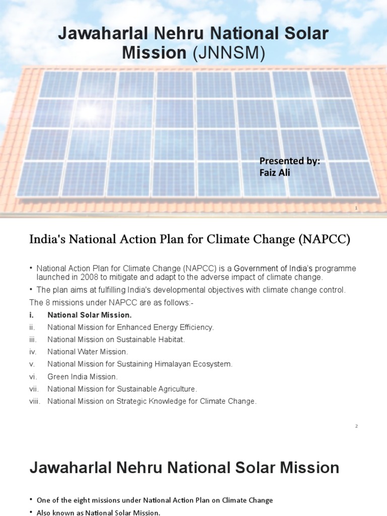 Jawaharlal Nehru National Solar Mission (JNNSM) | PDF | Energy And The ...
