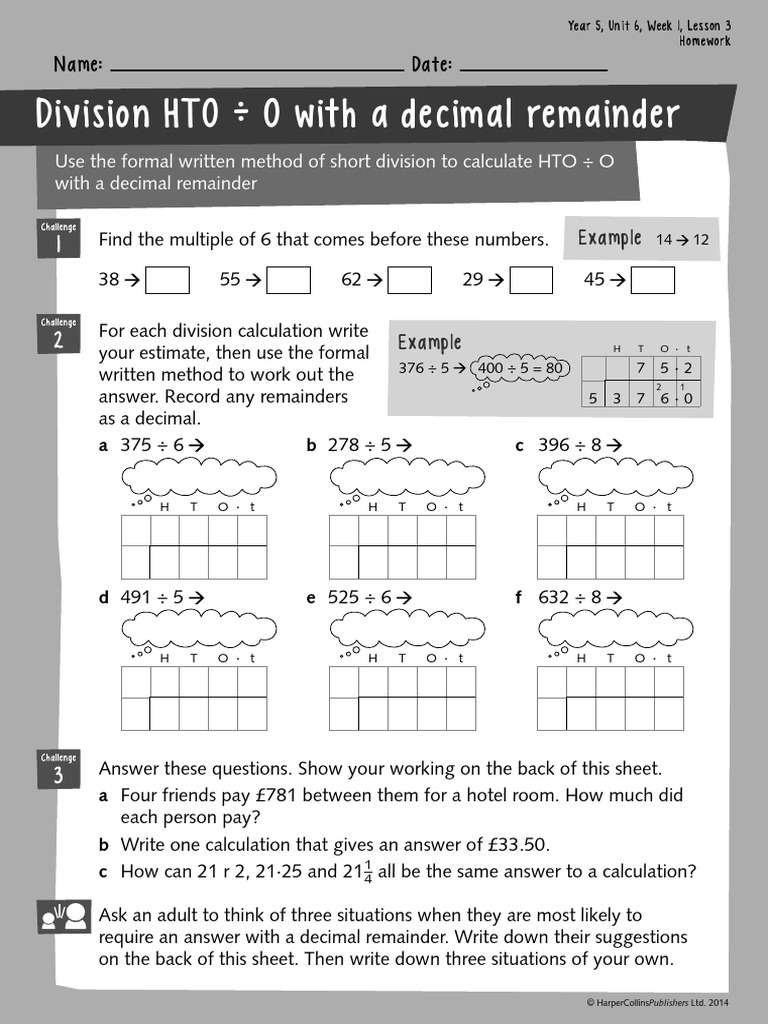 Division HTO by O Short Divison 2 | PDF