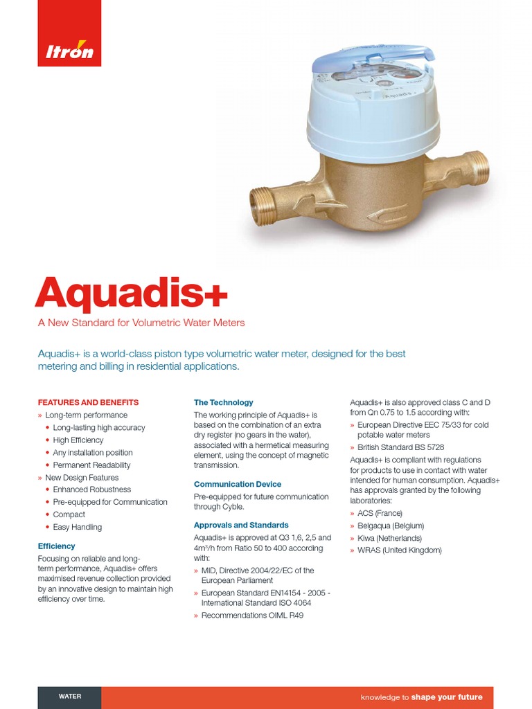 Aquadis+: A New Standard For Volumetric Water Meters | PDF | Flow ...