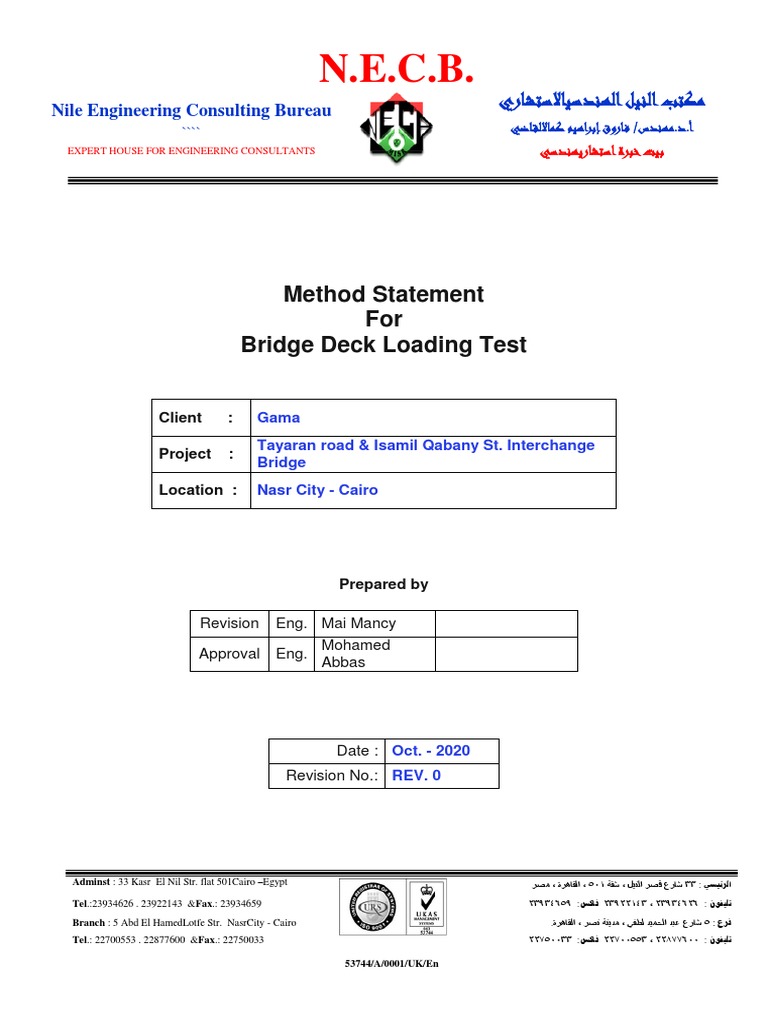 Bridge Load Test - Method Statement | PDF