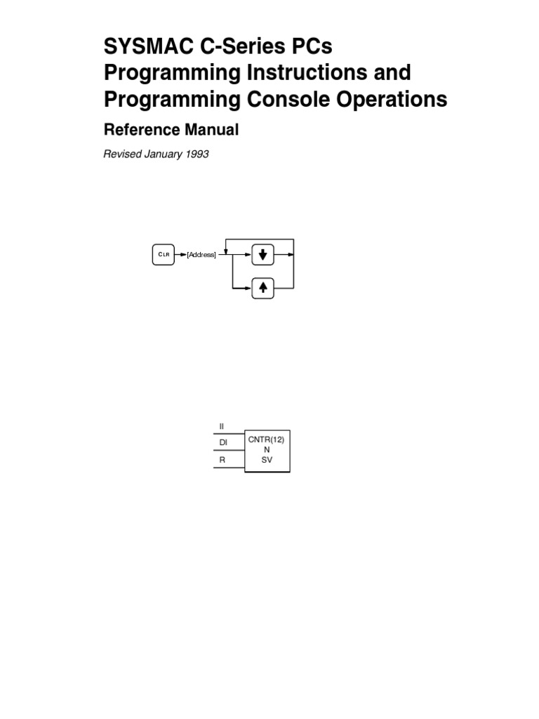 Sysmac C-Series Pcs Programming Instructions and Programming Console ...