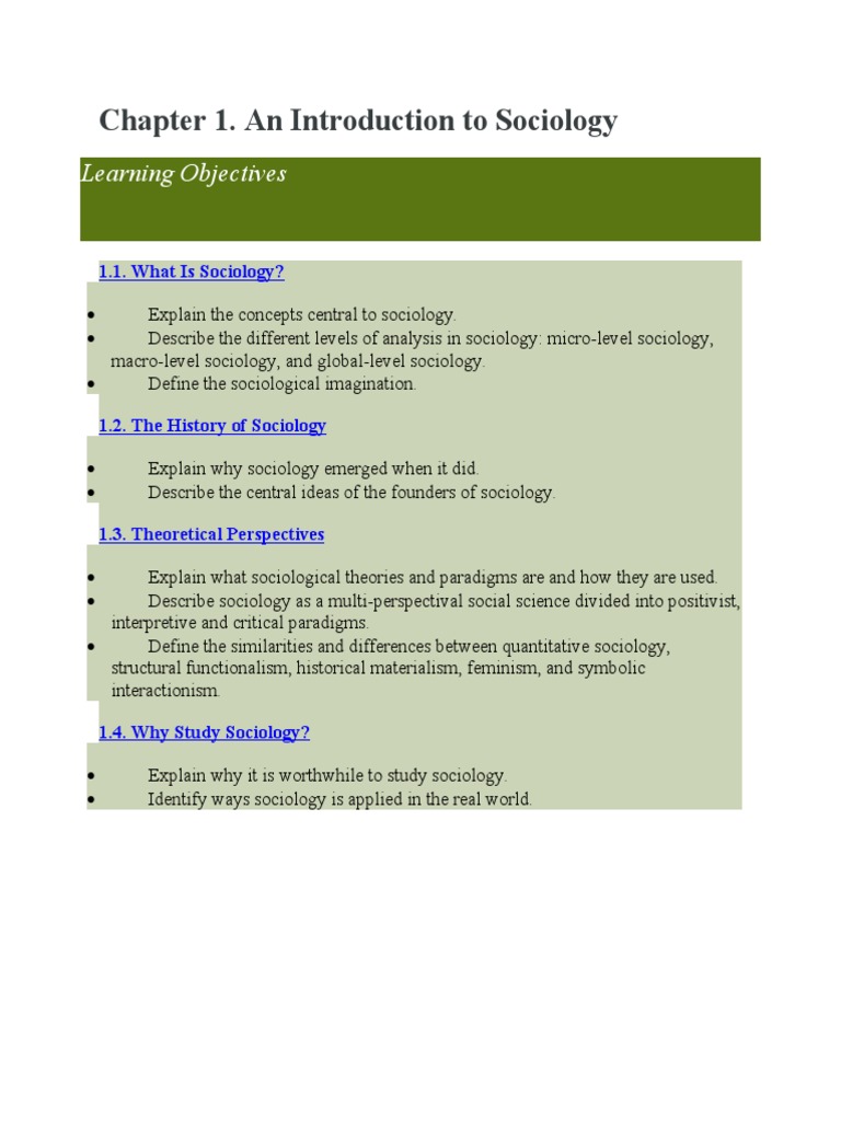 Introduction to Sociology Concepts | PDF | Positivism | Sociology