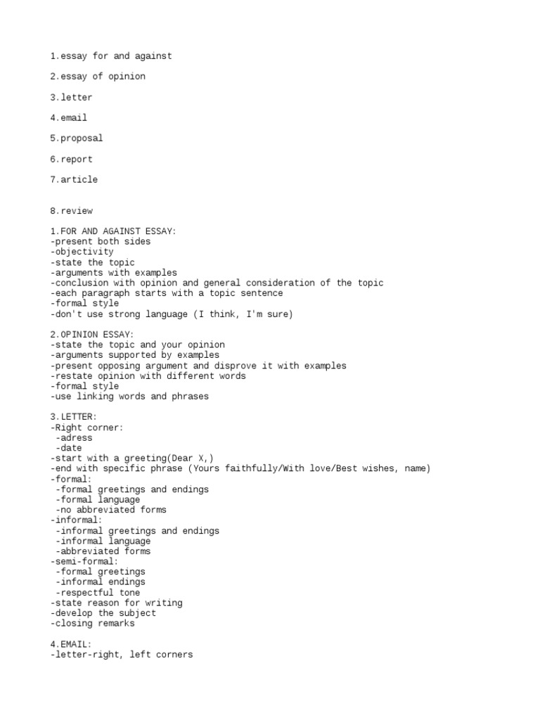 Cambridge Notes For The Writing Exam | PDF | Career & Growth | Language ...