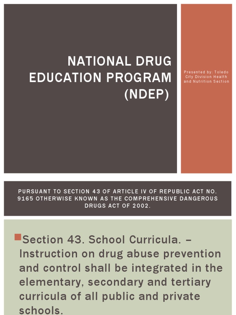 Ndep Presentation | PDF | Schools | Substance Abuse