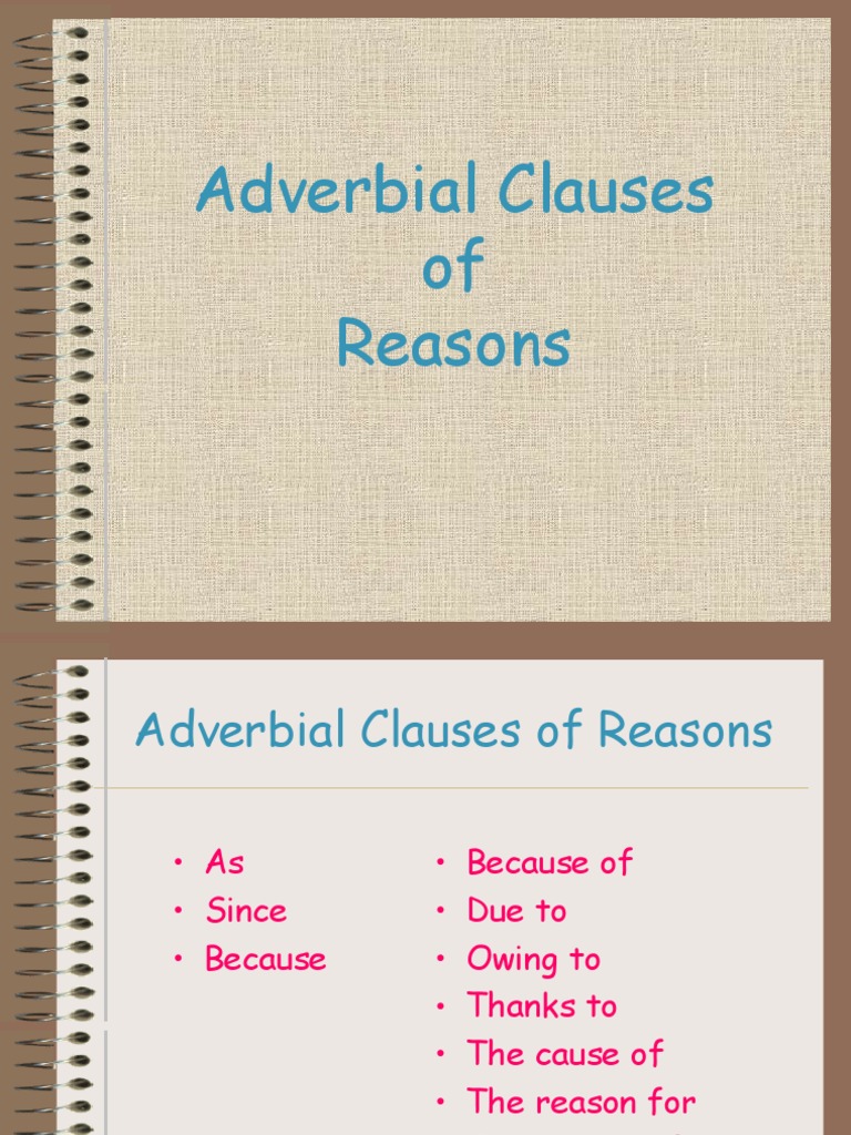 Adverbial Clauses of Reason | PDF