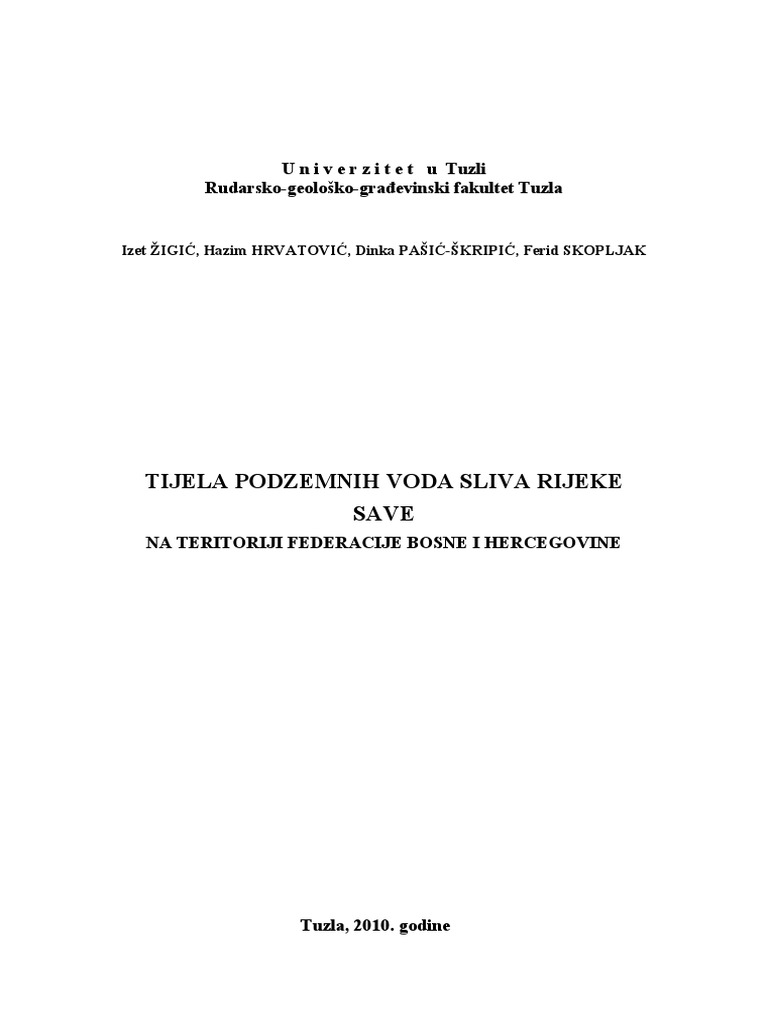 Tijela Podzemnih Voda Sliv Save | PDF