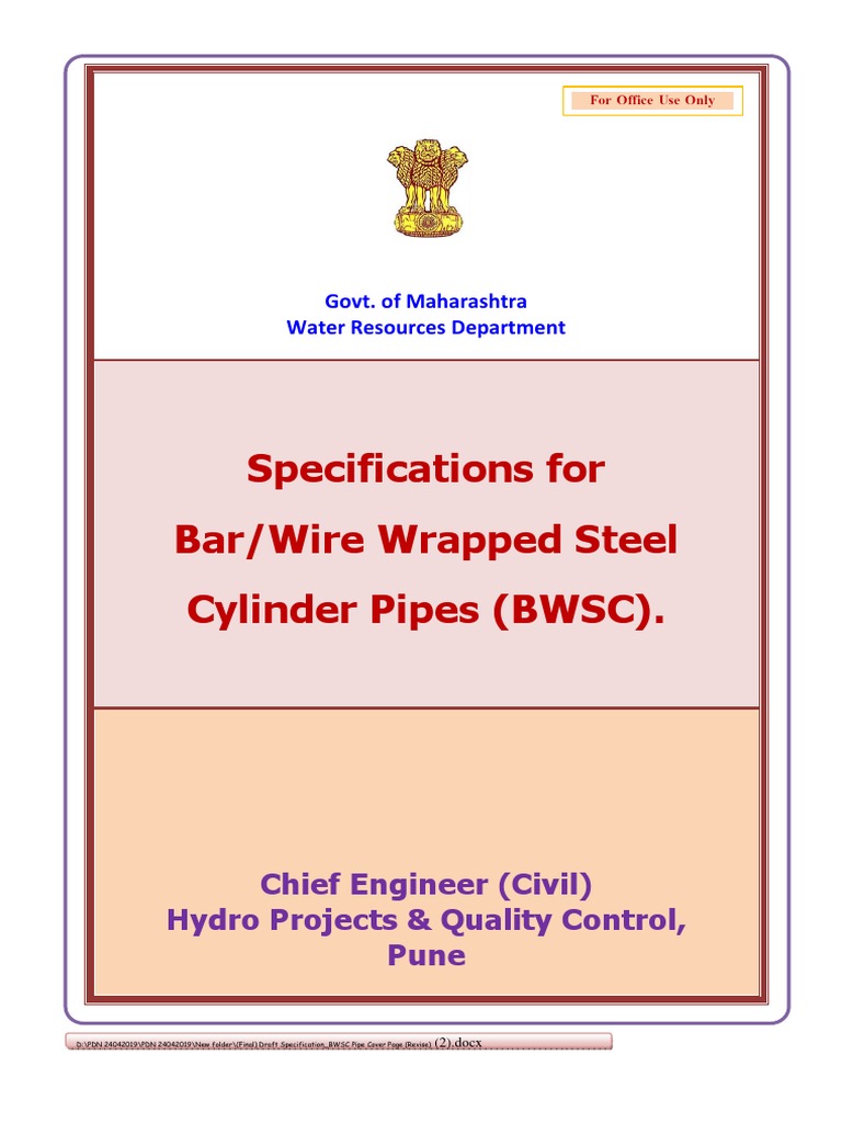 Final - Draft Specification - BWSC Pipe Cover Page - Revise - 2 - .P | PDF