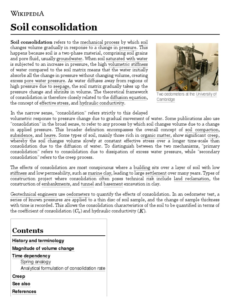 Soil Consolidation | PDF | Landscape | Mechanics
