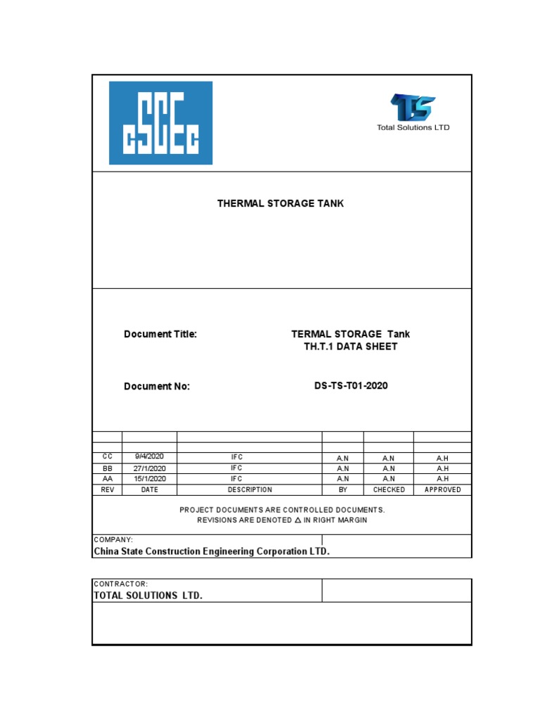 Tank Data Sheet Rev CC | PDF | Mechanical Engineering | Nature