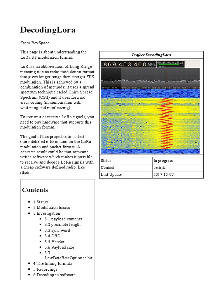 Decoding LoRa | PDF | Modulation | Telecommunications