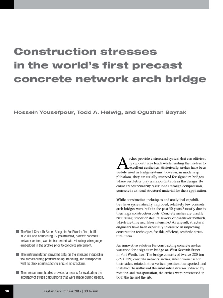 Concrete Network Arch Bridge Insights | PDF | Bridge | Prestressed Concrete