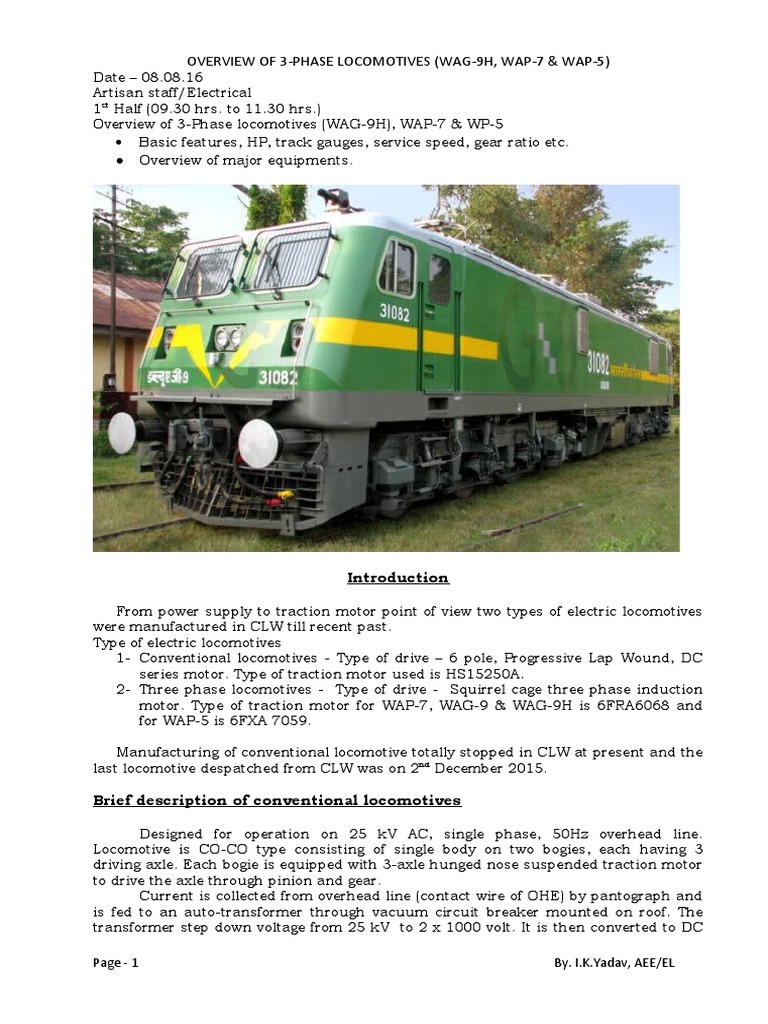 3 Phase Locomotive | PDF | Electric Motor | Locomotives