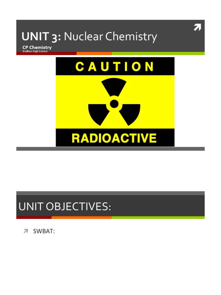 UNIT 3: Nuclear Chemistry | PDF | Nuclear Physics | Radioactive Decay